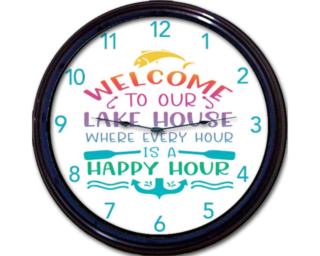 Lake House Clock Lake Time Clock, Vacation House Decor, Lake Life Sign ...