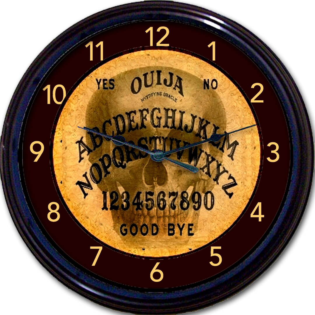 Ouija Board Wall Clock - Spooky 10" Skeleton and Skull Clock ...