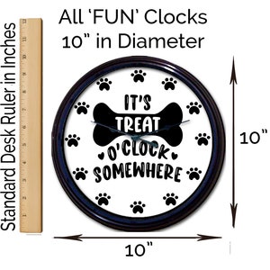 Dog Treat Clock - Dog Lover Gift - Somewhere O'clock - Dog Bone and Paw ...