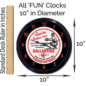 Ballantine Beer Clock - NY Yankees Gift, Yankee Fan Gift, Baseball Gift ...