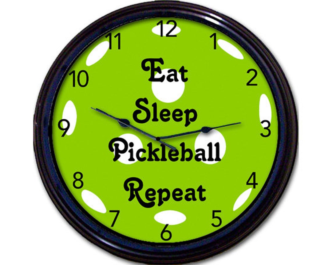 Pickleball Wall Clock, Fun Gift, Pickleball Players, Paddleball ...