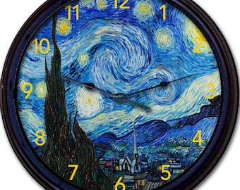 Vincent Van Gogh Van Gogh Starry Night 10 Inch Analog Wall Clock - Etsy