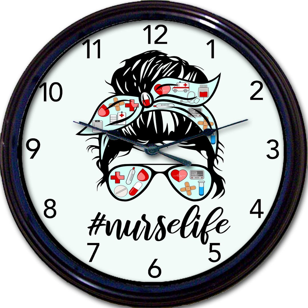 Nurse Wall Clock - Nurse Life, Wall Clock, Nurse Décor, Professional ...