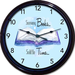 Book Clock - so Many Books so Little Time, Library Decor, Classroom ...