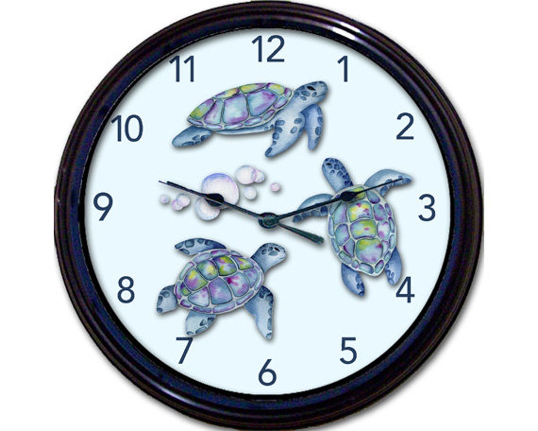 Sea Turtle Clock Perfect Animal Lover Gift for Marine Life Decor, Beach ...
