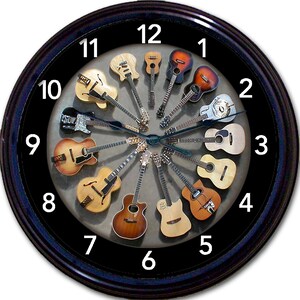 Guitar Clock - Musician Gift, Clock for Men, Guitarist Gift, Music Room ...