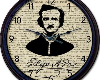 Edgar Poe Wall Clock | Etsy