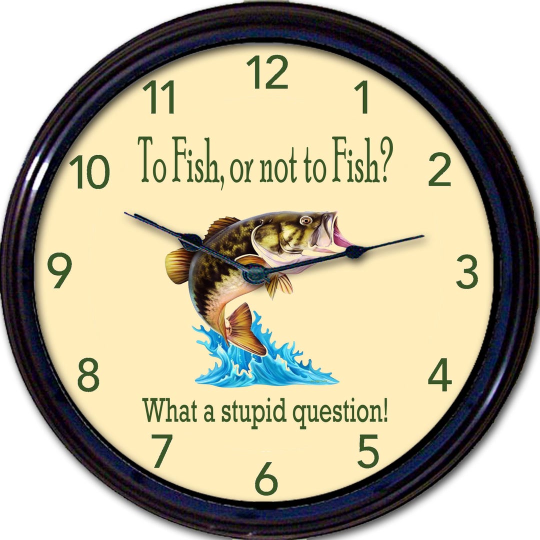Bass Fishing Wall Clock, Fishing Cabin Decor, Gift for A Fisherman ...
