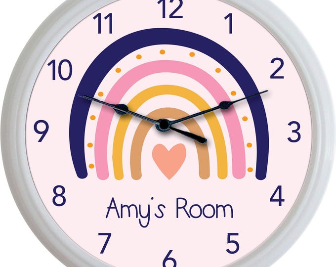 Rainbow WALL CLOCK Pastel Colors, Pastel Nursery Decor, Kids Room Decor ...