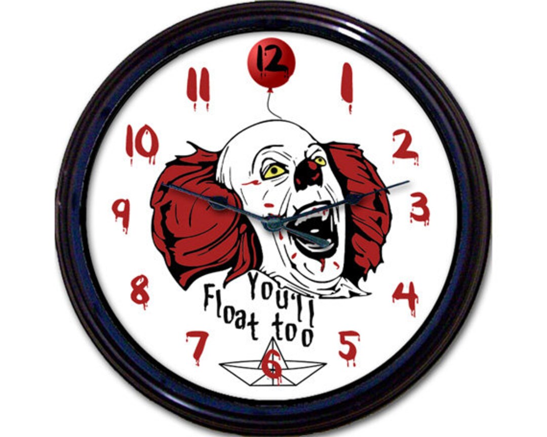 Pennywise Scary Clown Wall Clock, Evil Clown Decorative Clock, Stephen ...