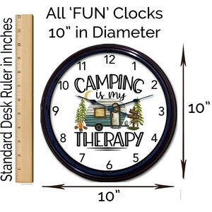 Camping Wall Clock - Camping is My Therapy - Unique Gift - Rustic ...