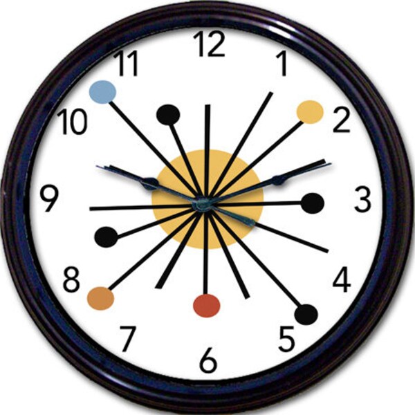 Atomic Retro Wall Clock - Etsy