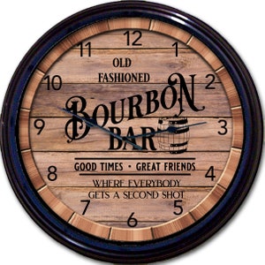 Rum Bar Clock - Welcome Bar Sign, Retro Clock Wall, Rum Lover Gift ...