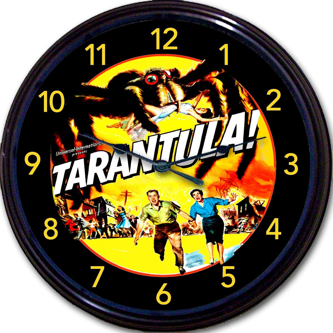 Tarantula Movie Clock - Film Buff Gift, Horror Clock, Halloween Décor ...