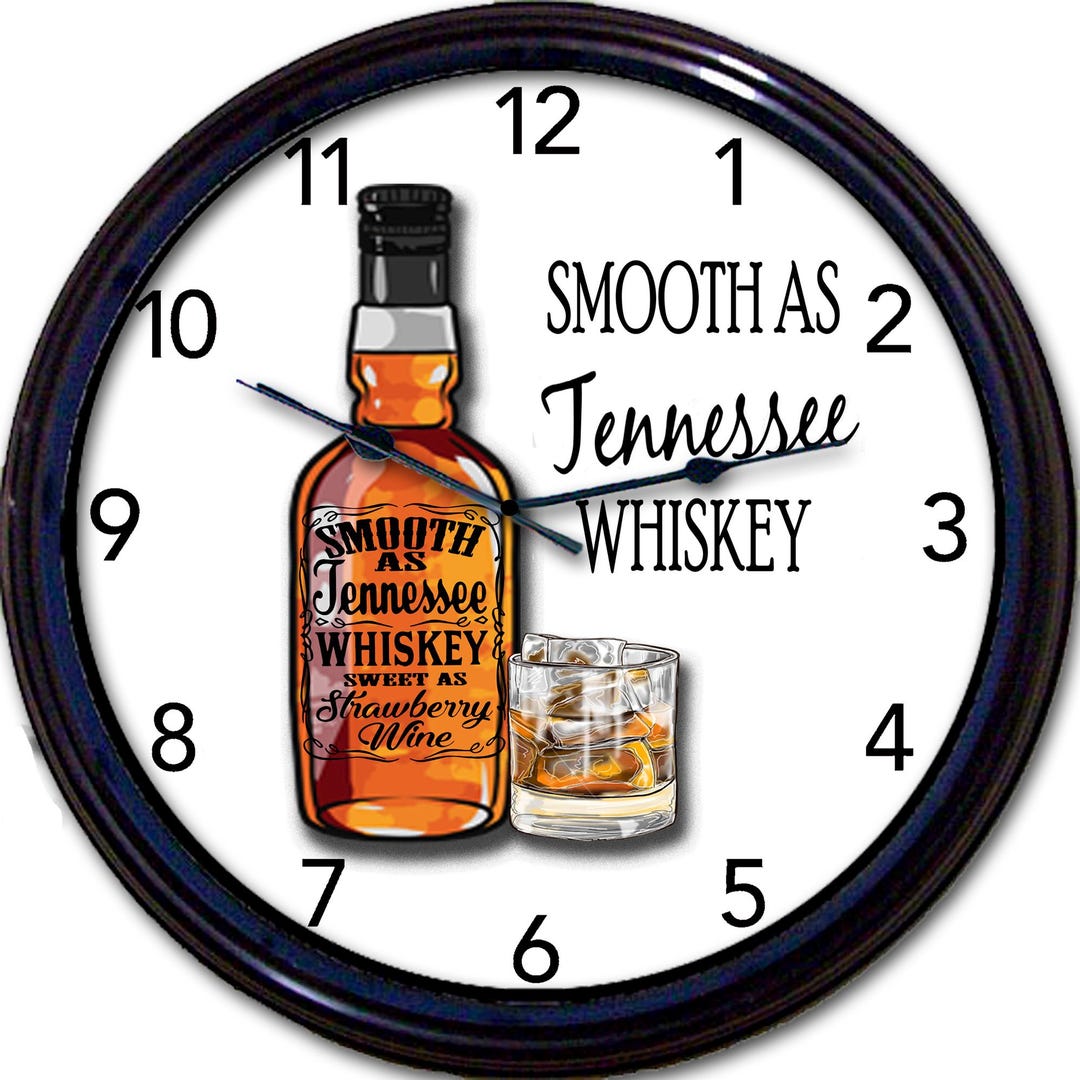 Whiskey Clock: Tennessee Whiskey & Strawberry Wine Bar Decor - Etsy
