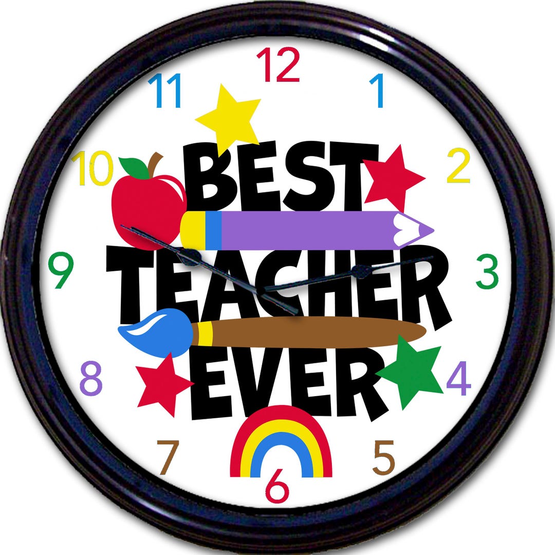 Teacher Clock - Best Teacher Wall Clock, Teacher Appreciation ...