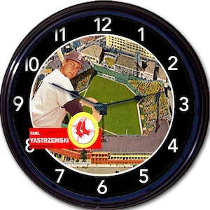 Baseball Clock - Carl Yastrzemski, Poster Clocks, MLB Decor, Red Sox ...