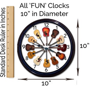 Guitar Clock - Musician Gift, Clock for Men, Guitarist Gift, Music Room ...