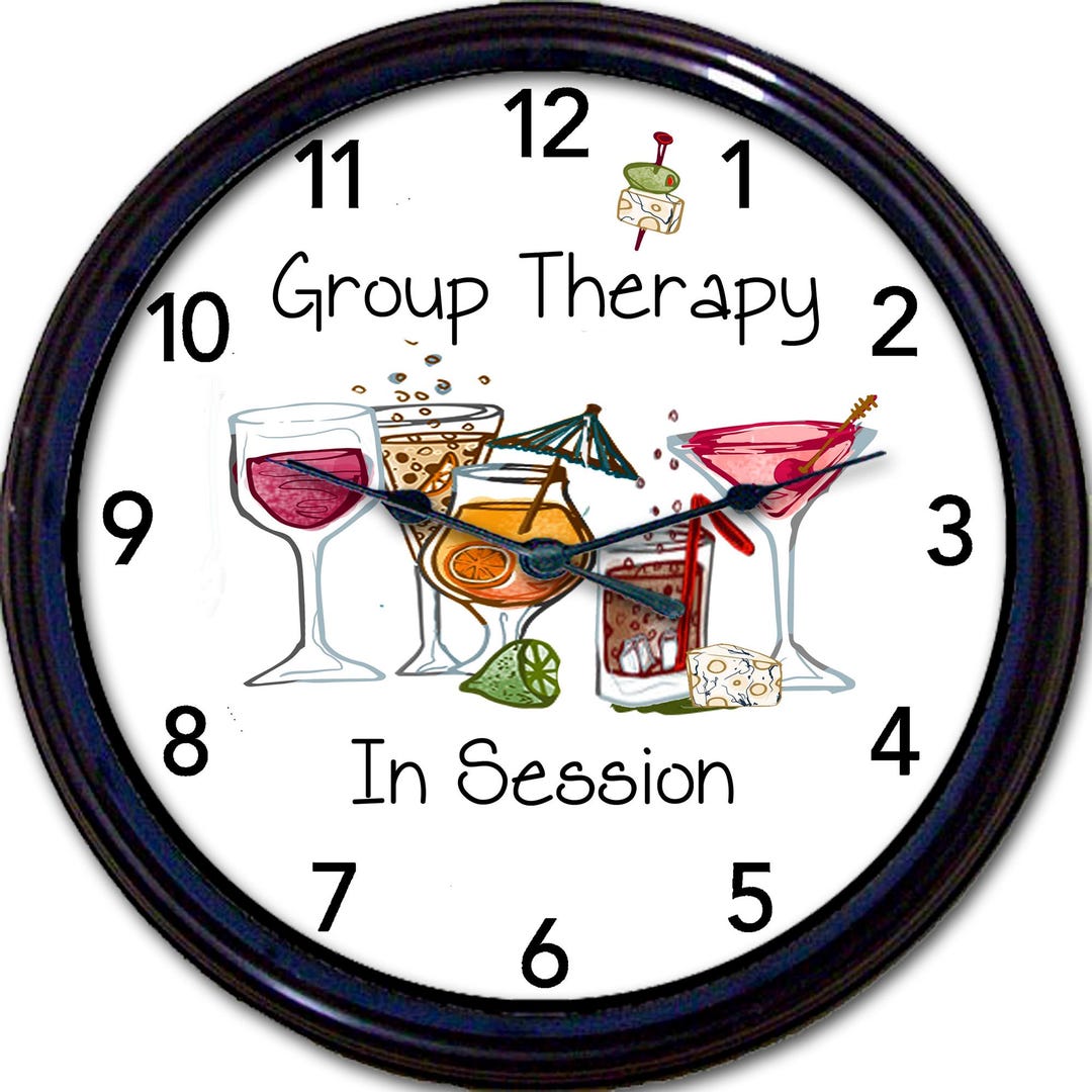 Cocktail Hour Clock,| Vibrant Cocktails Group, Handmade Wall Art Decor ...