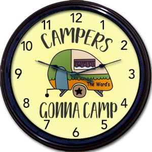 Camping Wall Clock Camping is My Therapy Unique Gift Rustic Timepiece ...
