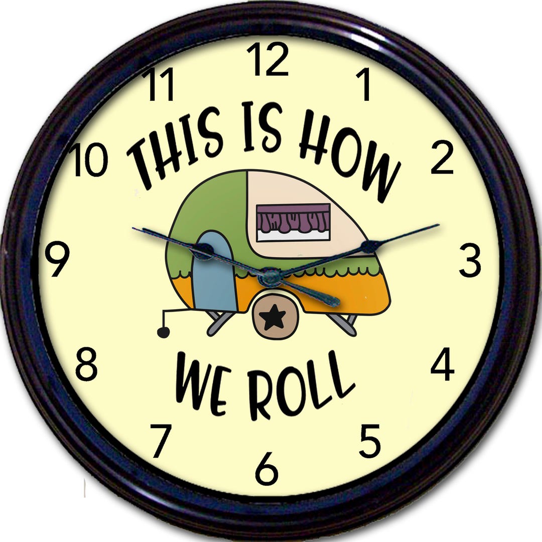 Camper Clock - Retro "campers Gonna Camp" - Personalized Custom Family ...