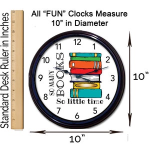 Book Clock - so Many Books so Little Time, Library Decor, Classroom ...