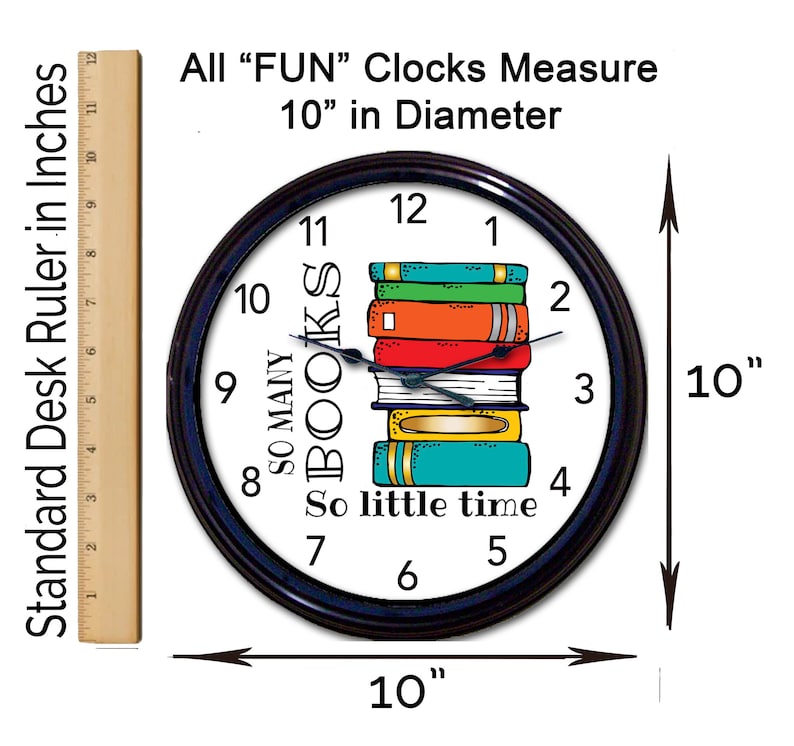 Book Clock so Many Books so Little Time Library Decor - Etsy