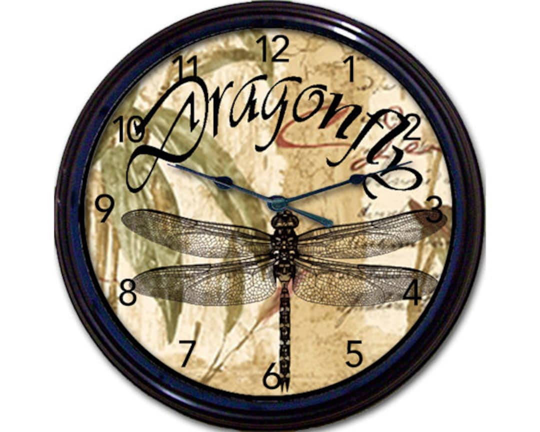 Dragonfly Clock Nature-inspired Wall Clock Custom Design Unique Gift ...