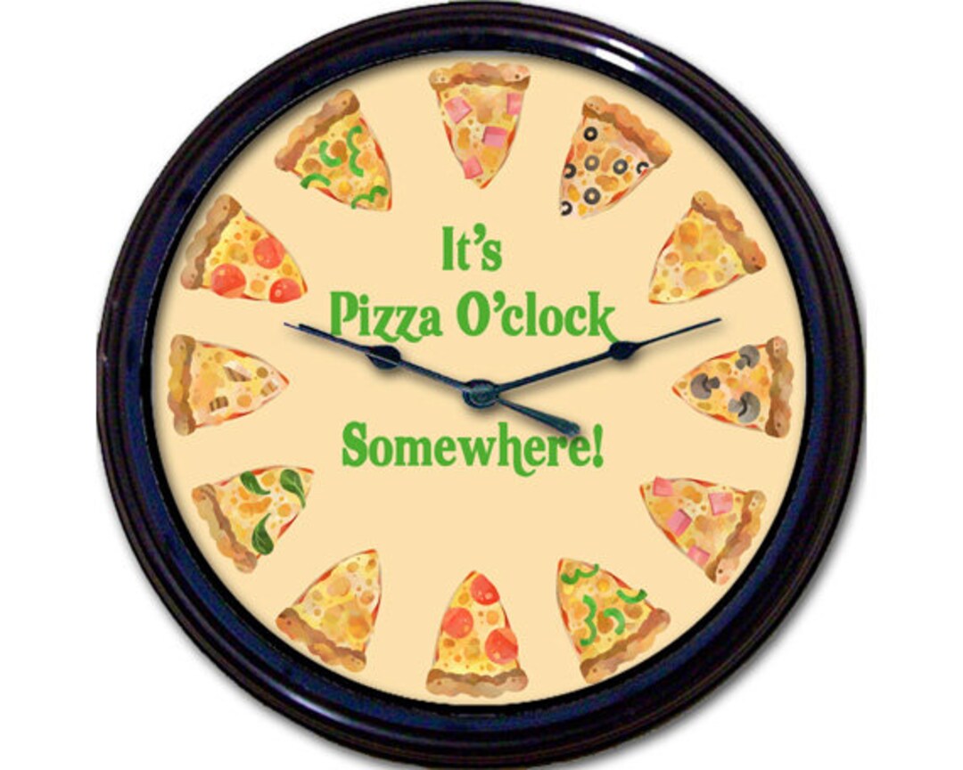 Fun Pizza Clock Pizza Themed Decor for Pizza Lovers Perfect - Etsy