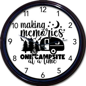 Camping Wall Clock Camping is My Therapy Unique Gift Rustic Timepiece ...