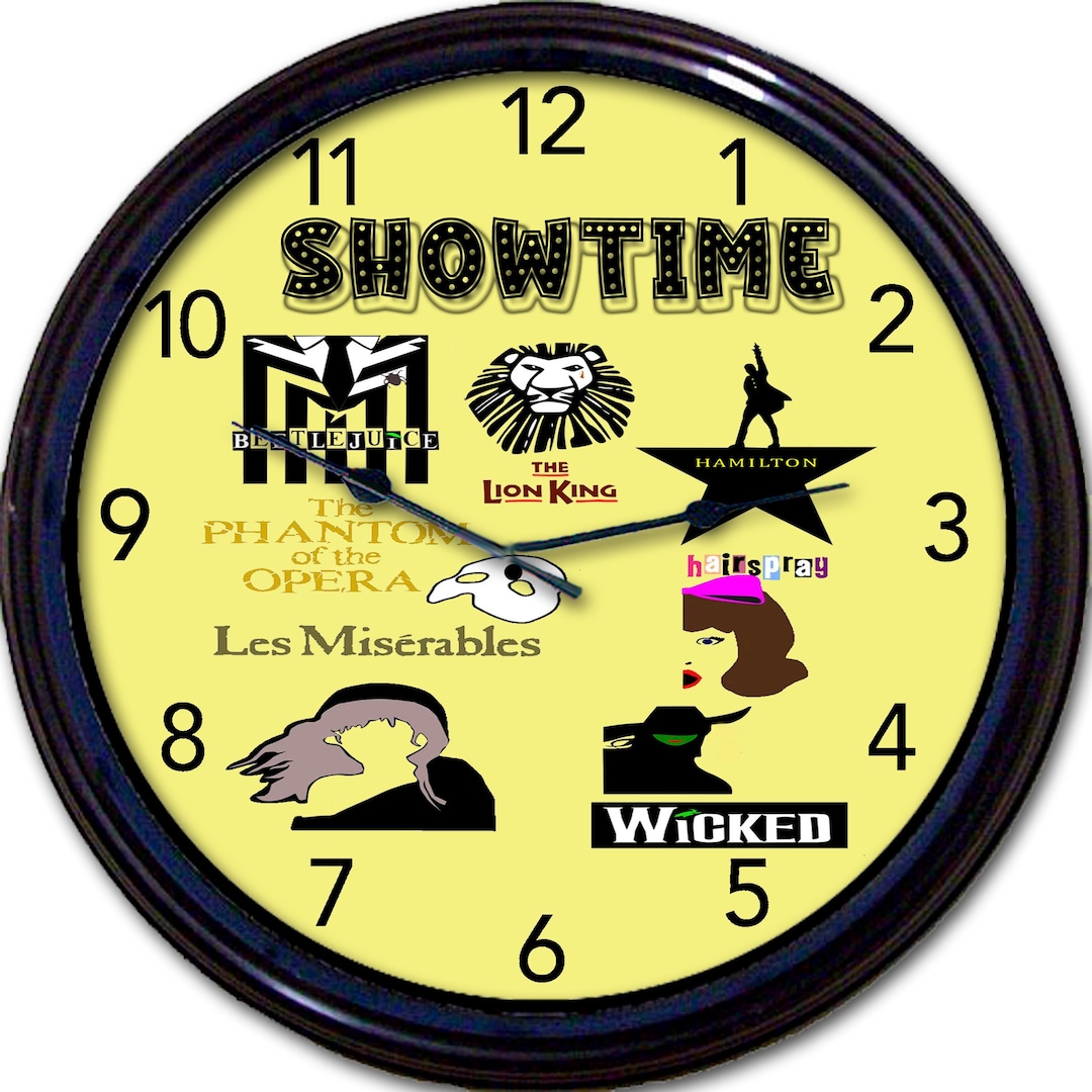 Broadway Showtime Wall Clock: Theater Lover Gift - Etsy