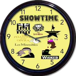 Broadway Showtime Wall Clock: Theater Lover Gift - Etsy