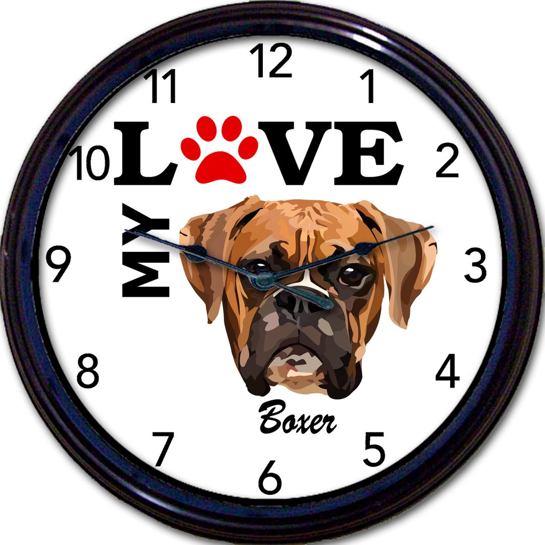 Boxer Dog Wall Clock: Gift for Boxer Lover, Home Decor - Etsy
