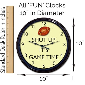 Football Wall Clock, Gift Idea, Wall Decor, Sports Lover's Gift, Home ...