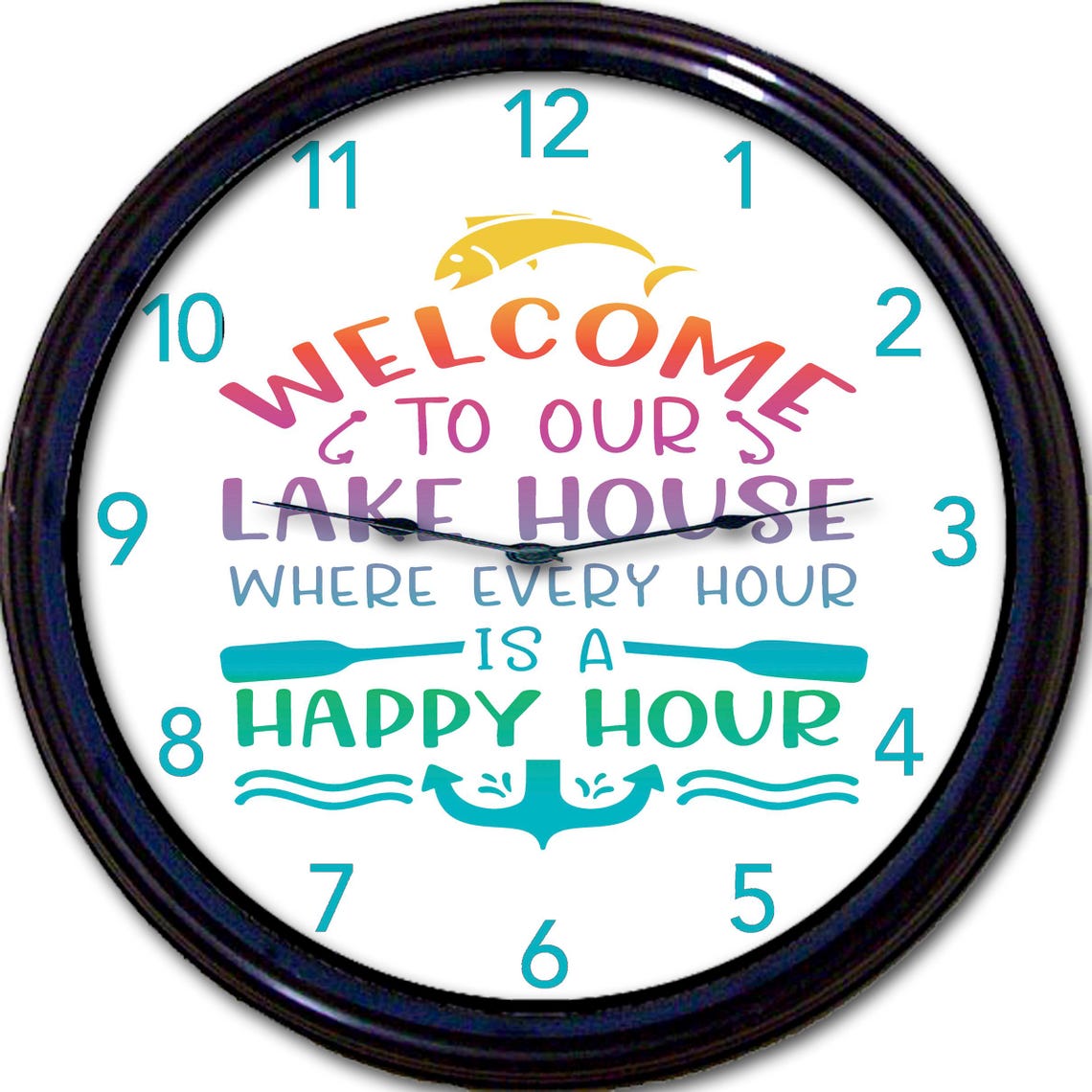 Lake House Clock: Happy Hour Decor, Fisherman Gift - Etsy