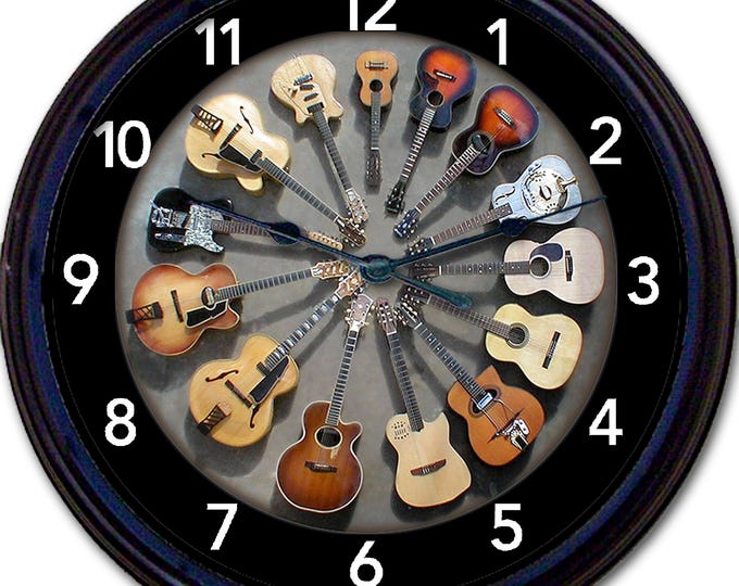 Gift for Guitar Player,guitar Shaped Wall Clock Guitar Wall Clock ...