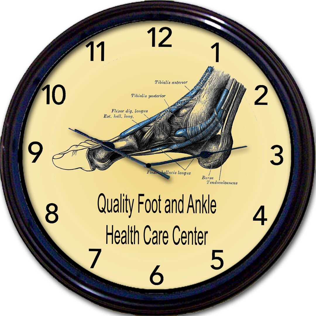 Podiatry Anatomy Wall Clock: Foot Doctor Clinic Decor - Etsy
