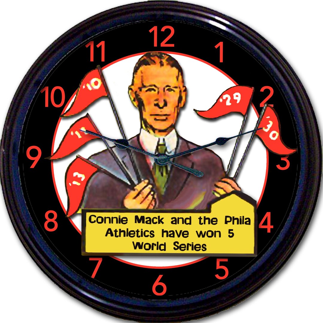 Connie Mack Wall Clock, Philadelphia A's, Manager Connie Mack ...