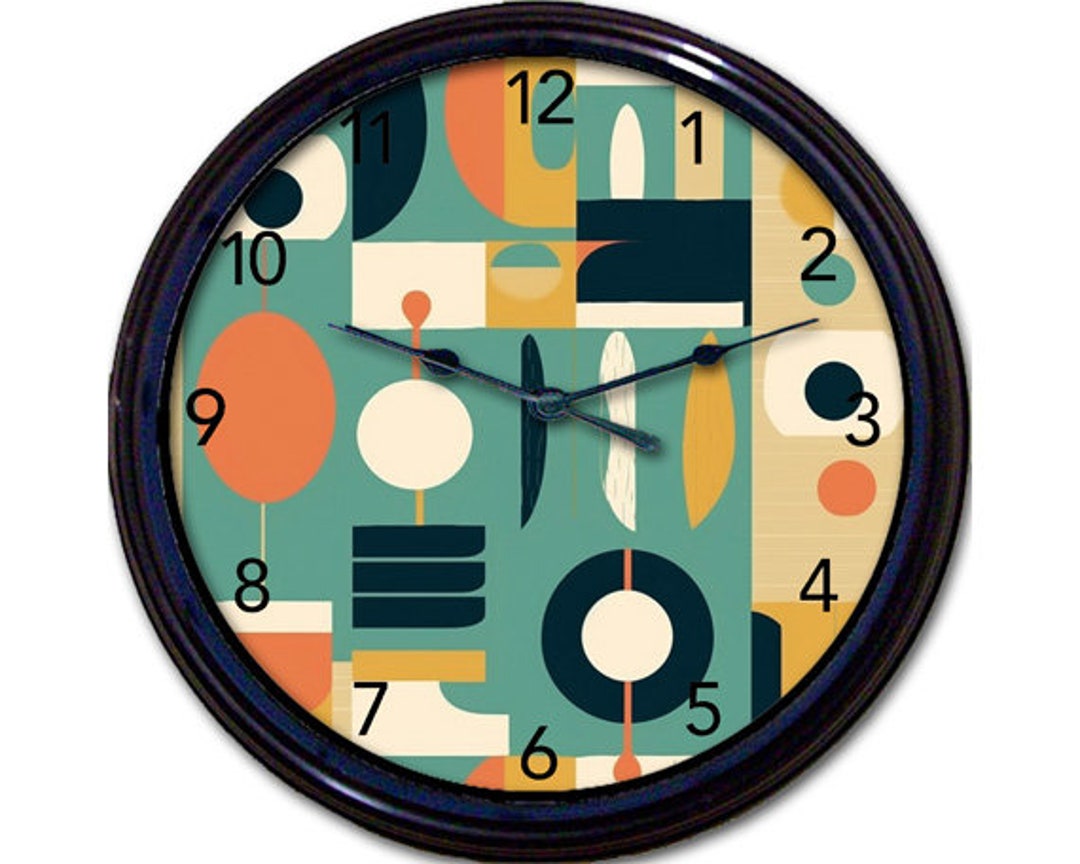 Mid-century Modern Wall Clock, 1950s Unique Retro Gift, Mid-century ...