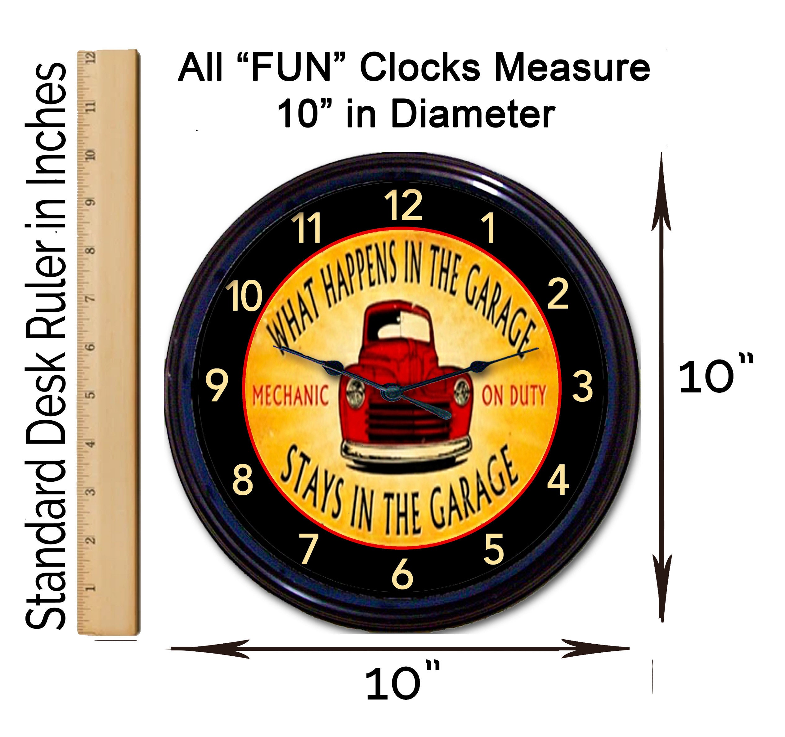 Garage Clock: "what Happens in the Garage" - Man Cave Decor - Etsy