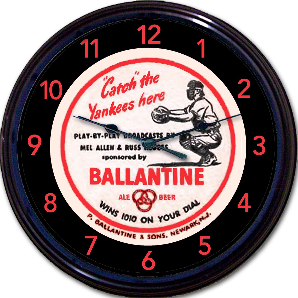 Ballantine Beer Clock NY Yankees Gift Yankee Fan Gift - Etsy