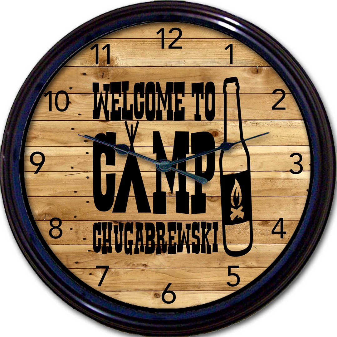 Camper Bar Clock, Brewski Time Wall Clock, Gift for Dad, Mancave Clock ...