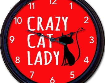 Crazy Cat Clock - Etsy