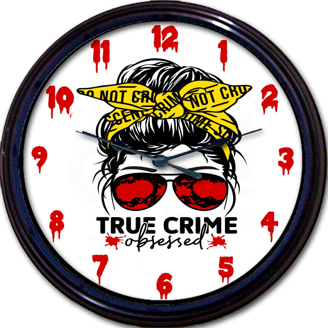 Crime Clock, True Crime Junkie, Crime Obsessed, Handmade Wall Decor ...