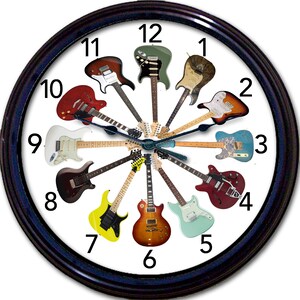 Guitar Clock - Musician Gift, Clock for Men, Guitarist Gift, Music Room ...