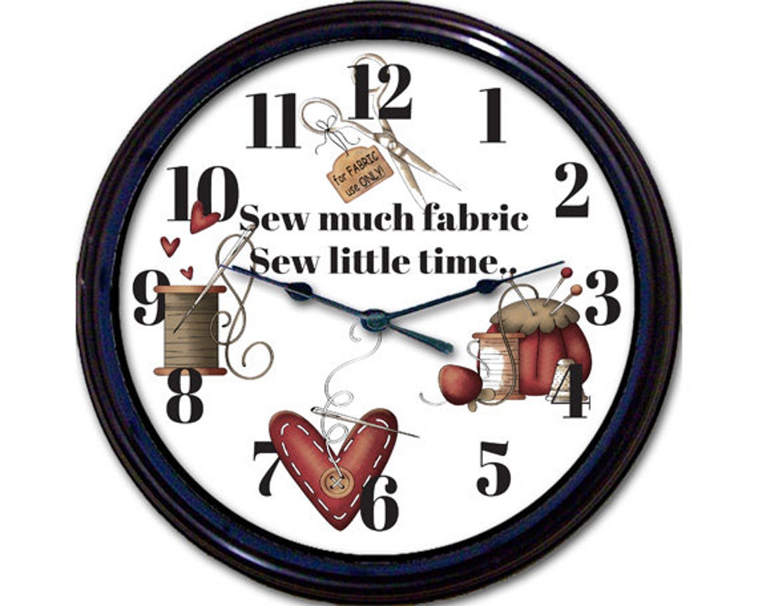 Sewing Wall Clock Seamstress Gift, Sew Little Time Wall Clock, Quilter ...
