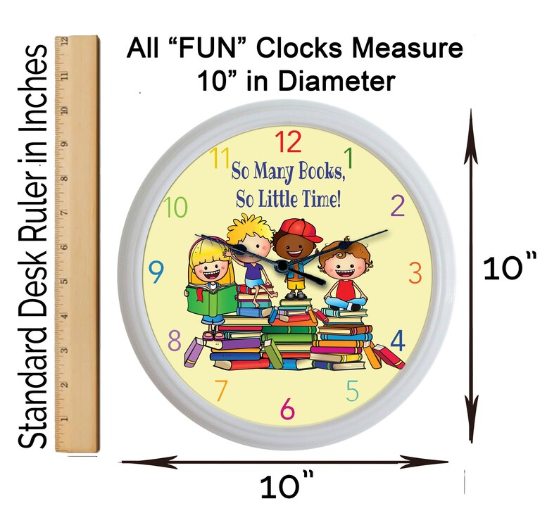 Library Clock - so Many Books so Little Time, Library Decor, Classroom ...