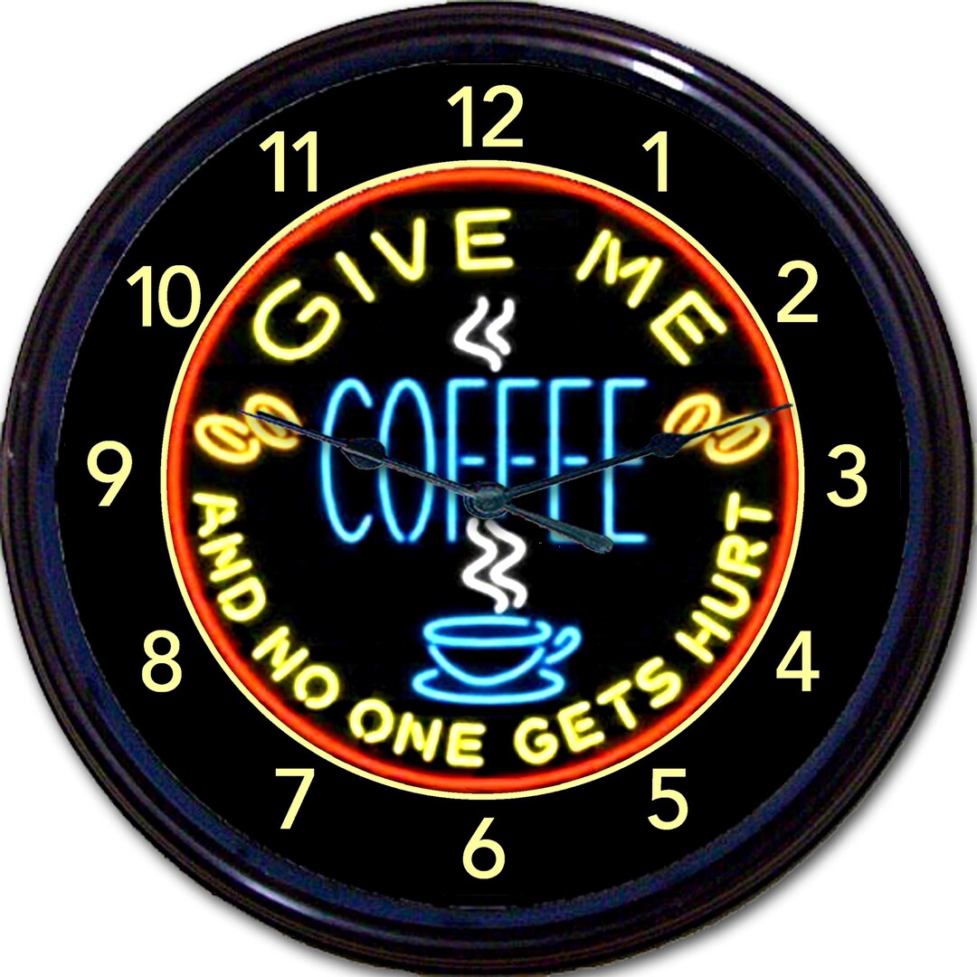 Coffee Cup Clock, Unique Wall Clock, Give Me Coffee, Kitchen Décor ...