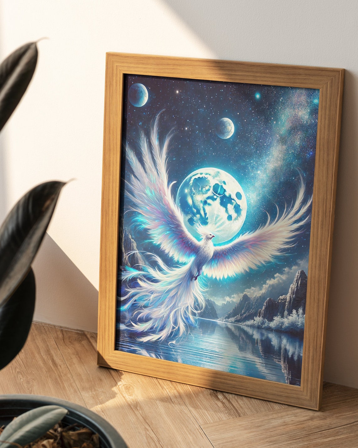 Magical Moonlit Phoenix Canvas Print Enchanting Wall Art for Home Décor ...