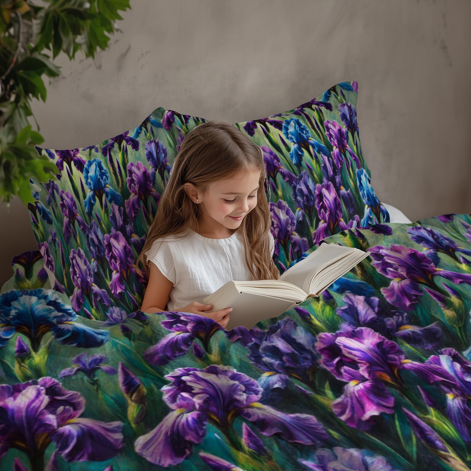 Purple Iris Floral Bedding Set: Soft Microfiber Duvet Cover - Etsy